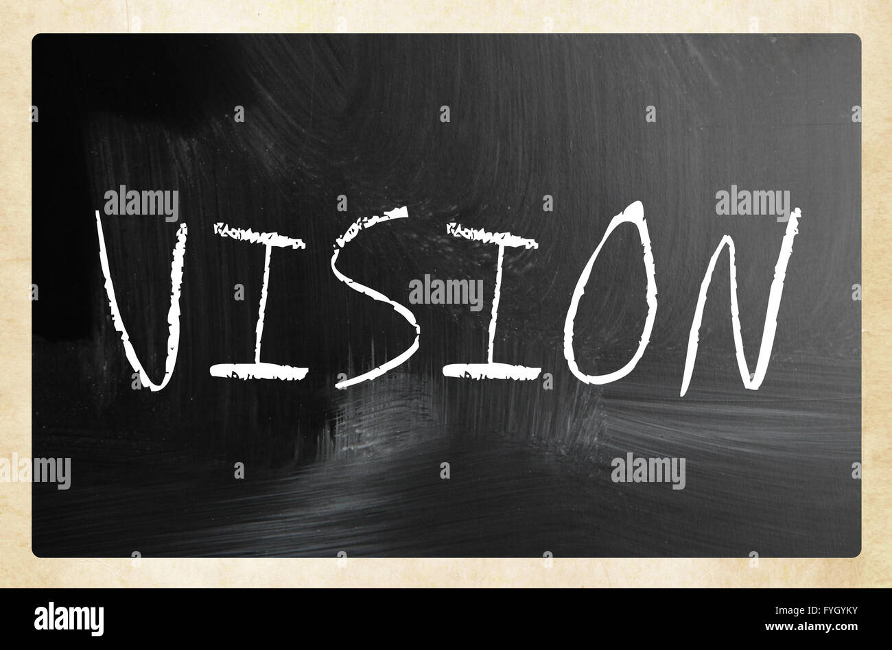 Vision handwritten with white chalk on a blackboard Stock Photo - Alamy