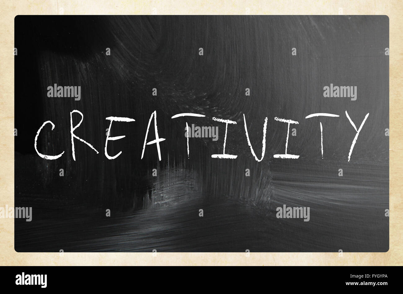 The word Creativity handwritten with white chalk on a blackboard Stock ...