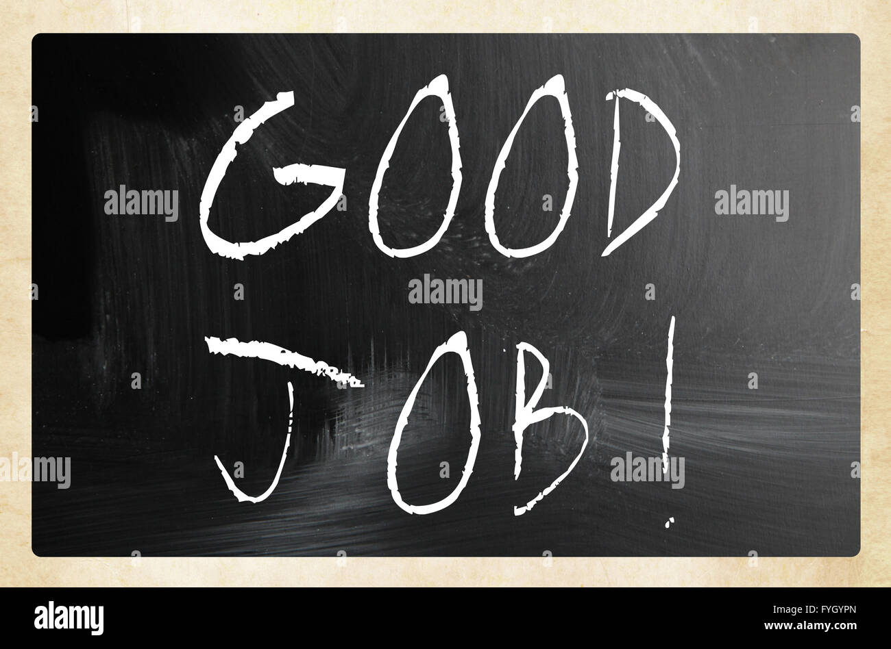 Good job! handwritten with white chalk on a blackboard Stock Photo - Alamy
