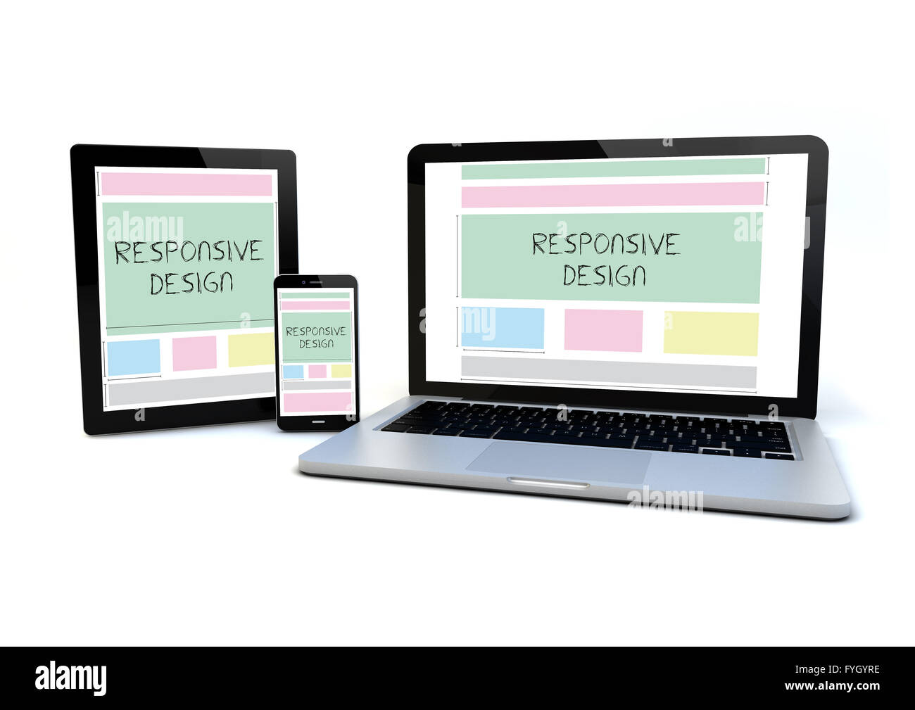 Responsive design wireframe on Cut Out Stock Images & Pictures - Alamy