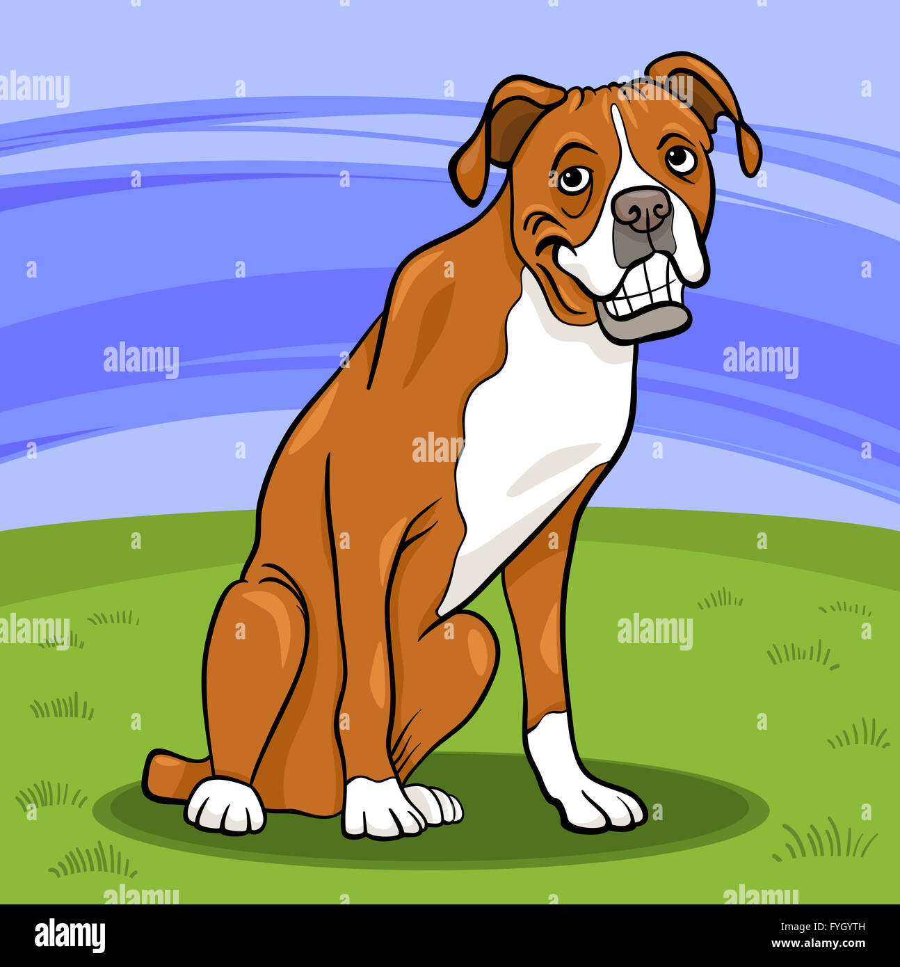 Boxer dog cartoon hi-res stock photography and images - Alamy