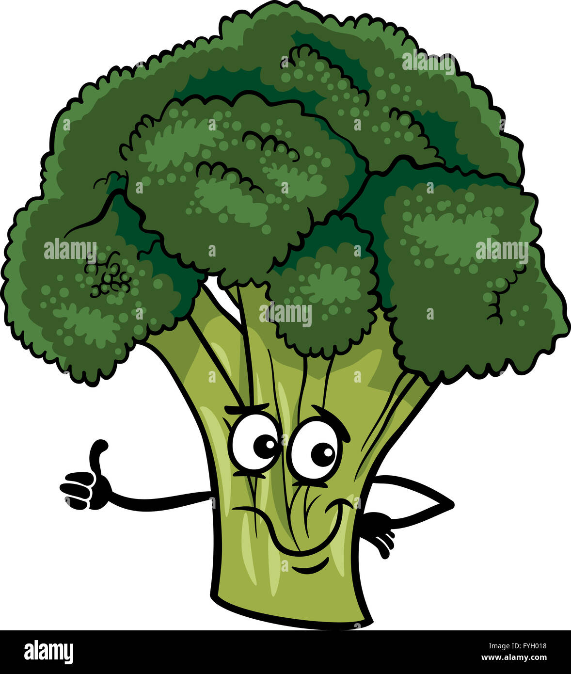 funny broccoli vegetable cartoon illustration Stock Photo - Alamy