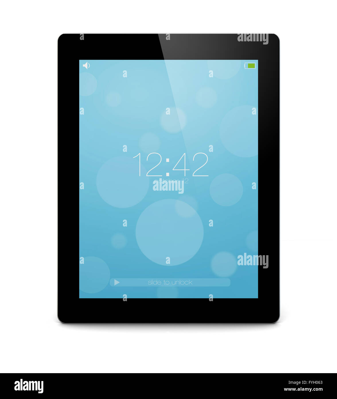 render of a locked tablet pc Stock Photo - Alamy