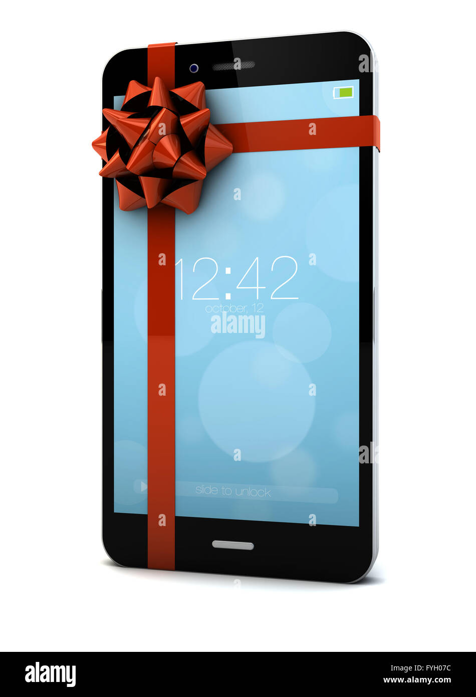 smartphone gift with a ribbon Stock Photo - Alamy
