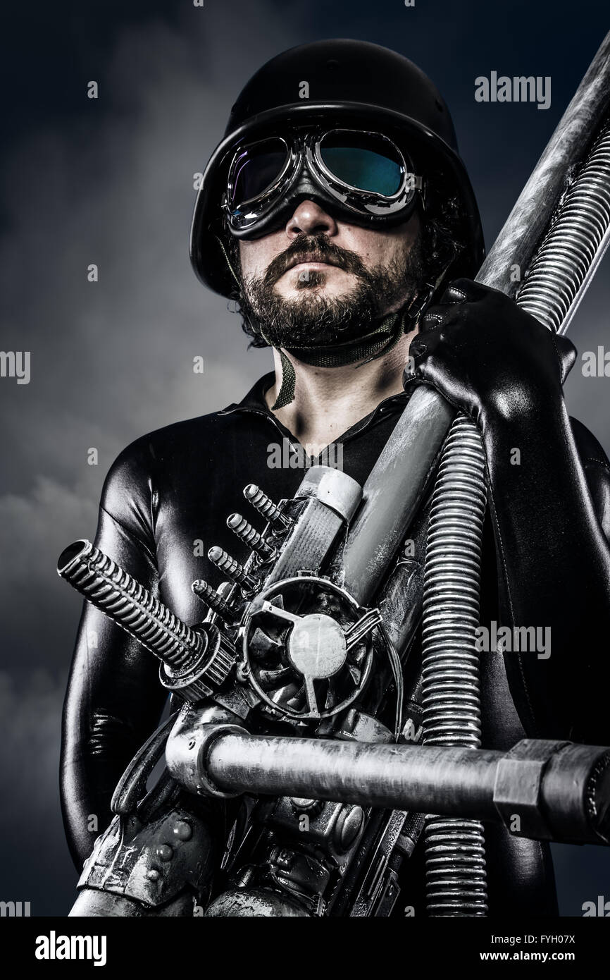 man of the future with huge laser cannon shotgun Stock Photo - Alamy