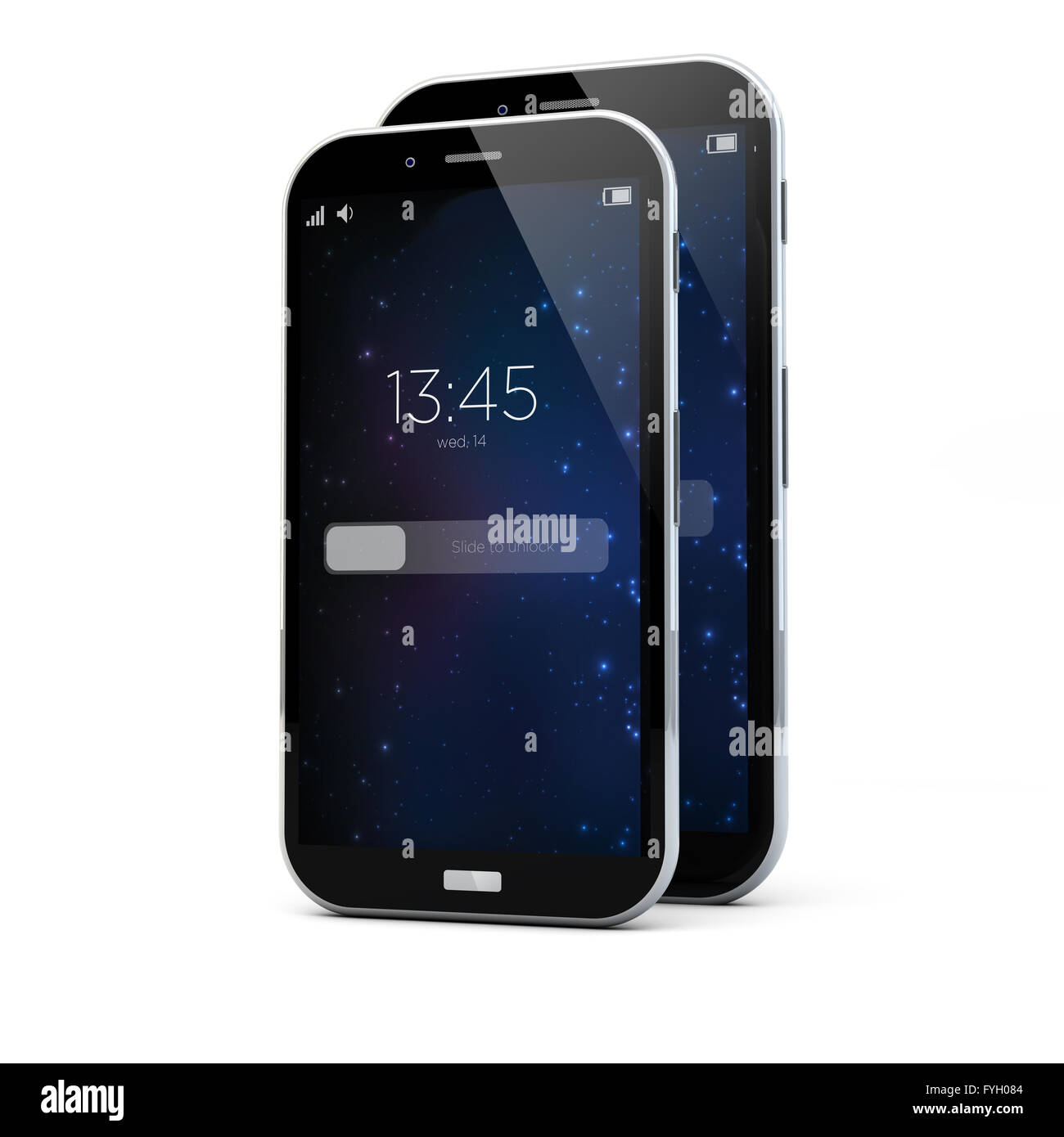 render of the same smartphone with two sizes Stock Photo - Alamy