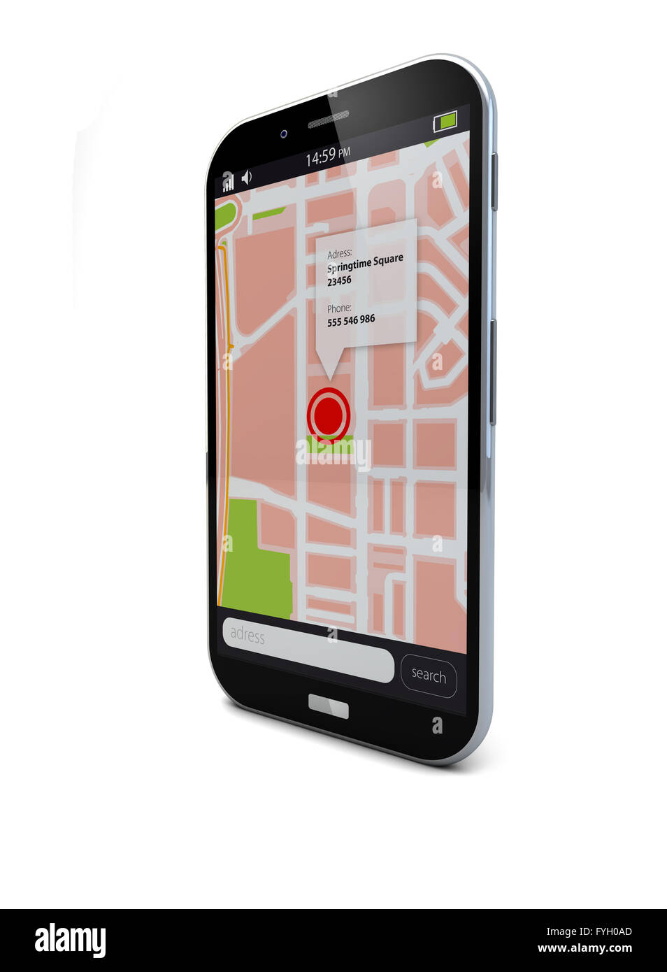 render of a gps smartphone Stock Photo - Alamy