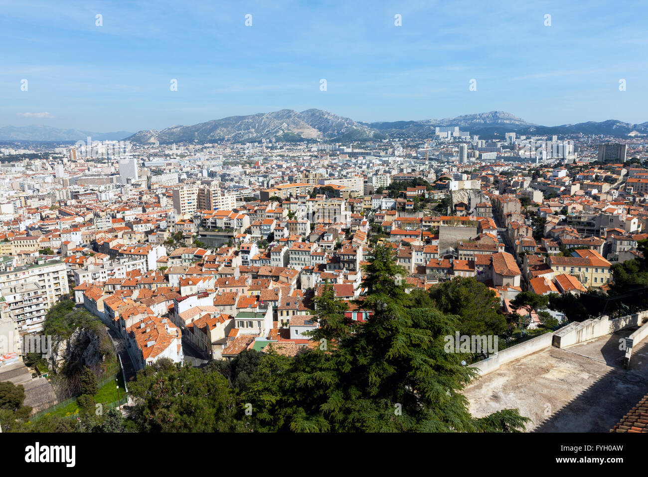 Panoramic aerial view on Marseille from mountain Stock Photo - Alamy