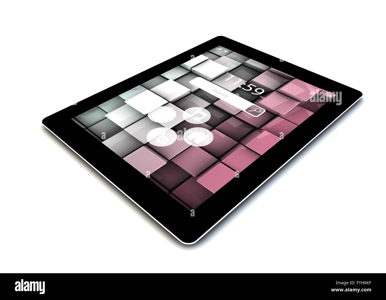 communications concept: render of a tablet pc with touchscreen ...