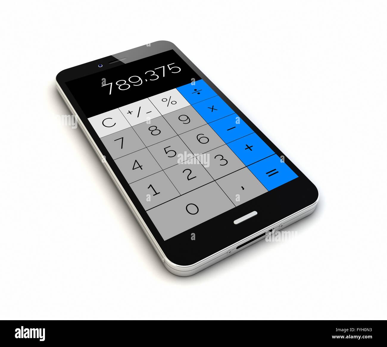 render of an original isolated on white background smartphone with ...