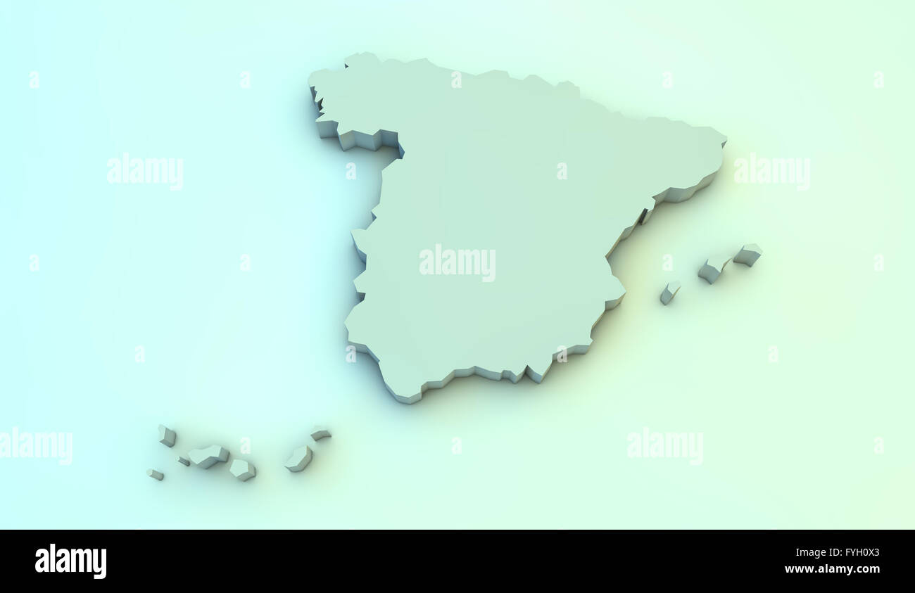 3d map spain hi-res stock photography and images - Alamy