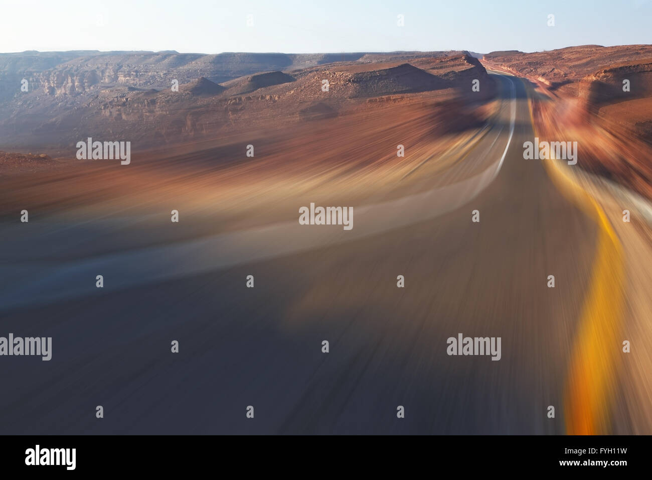 Trip driving on high speed on highway in desert Stock Photo - Alamy
