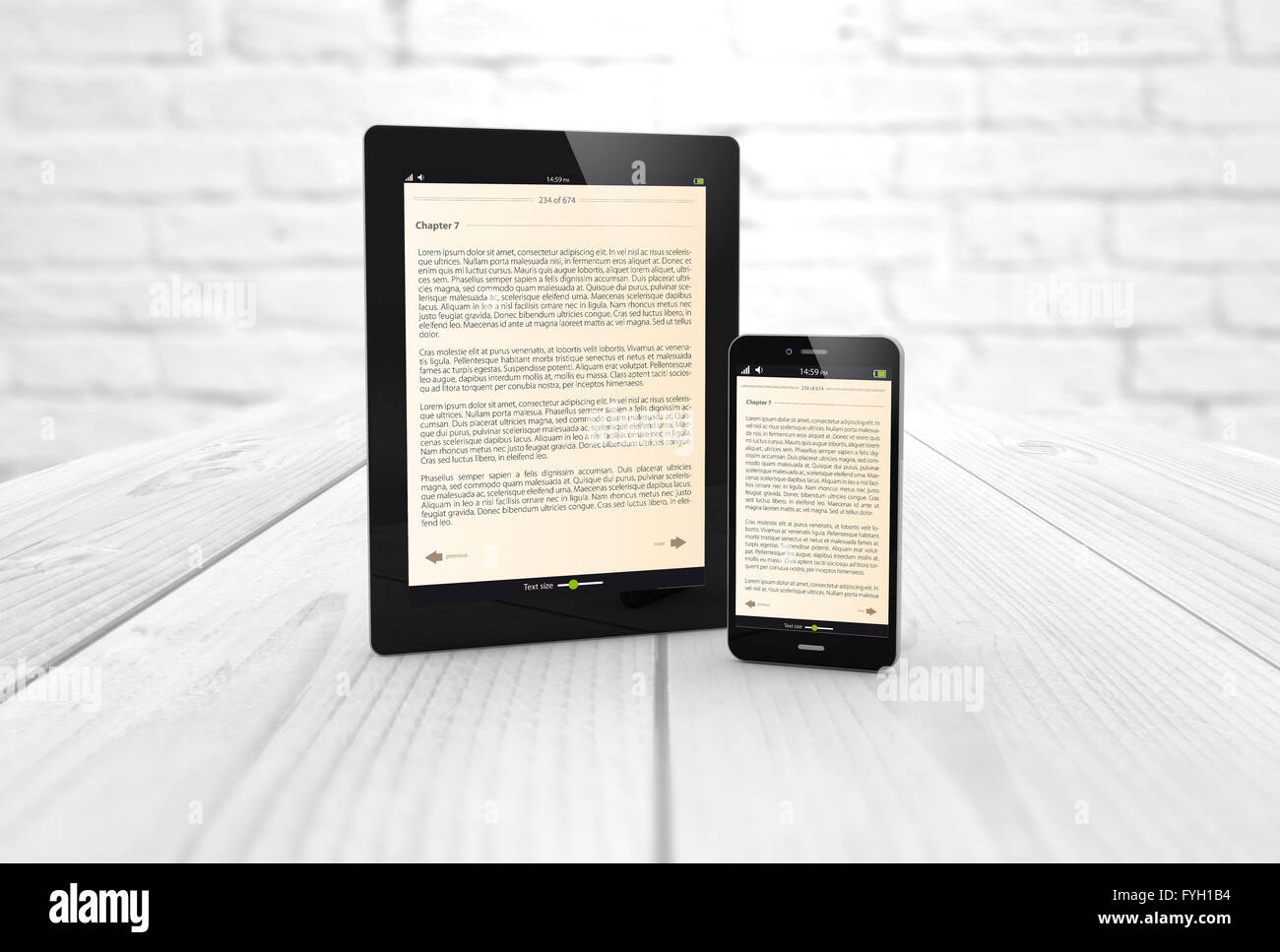 Mobile reading and literature library concept:: digital generated ...