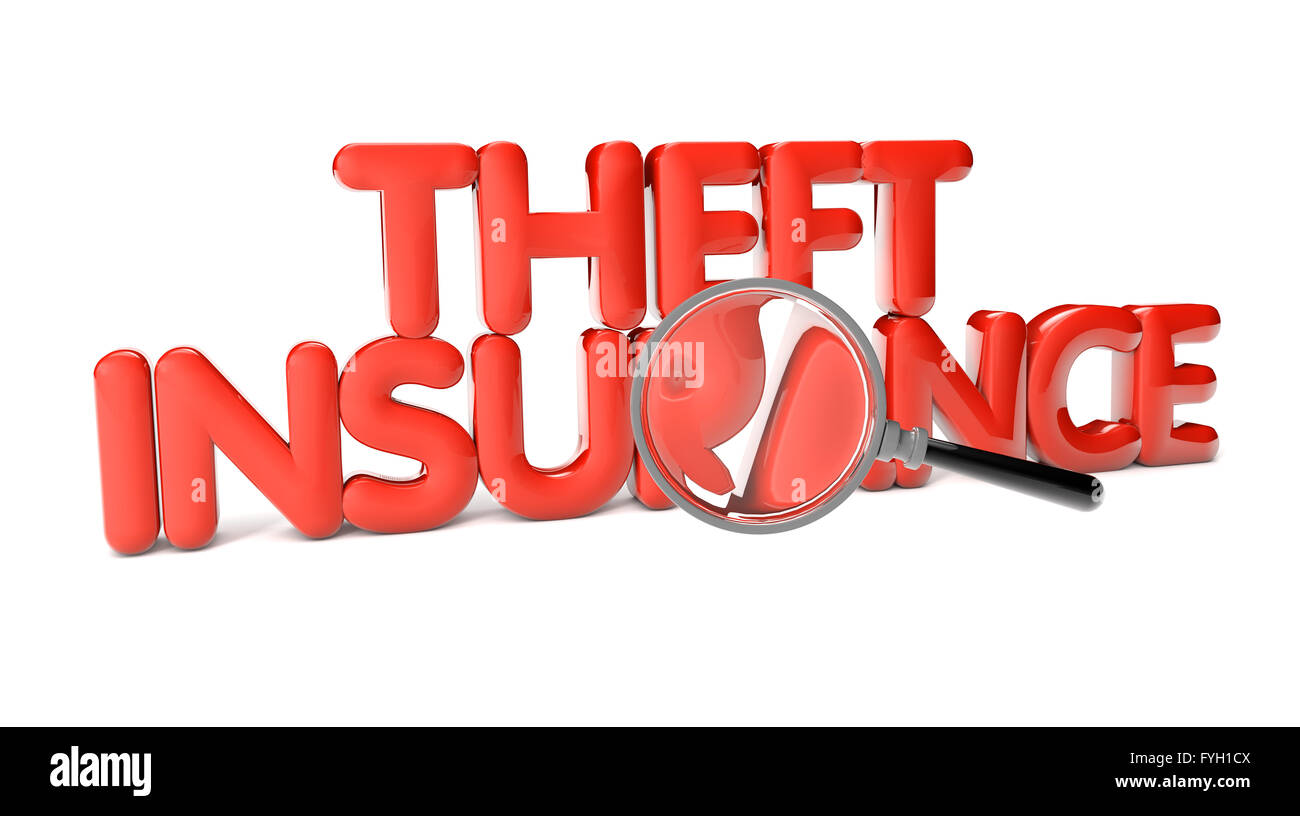 theft insurance text isolated on white background Stock Photo - Alamy