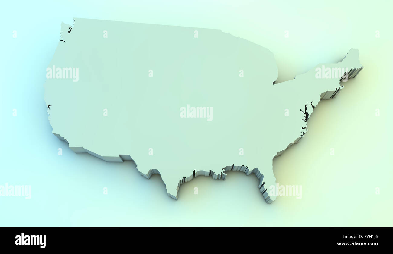 3d usa map hi-res stock photography and images - Alamy