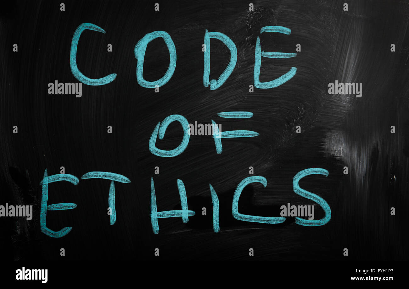 Code of ethics handwritten with white chalk on a blackboard Stock Photo ...