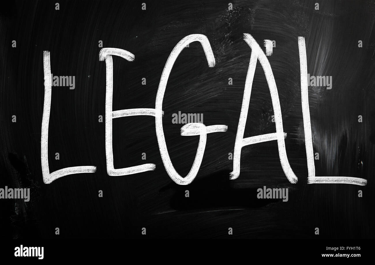 The word Legal handwritten with white chalk on a blackboard Stock Photo ...