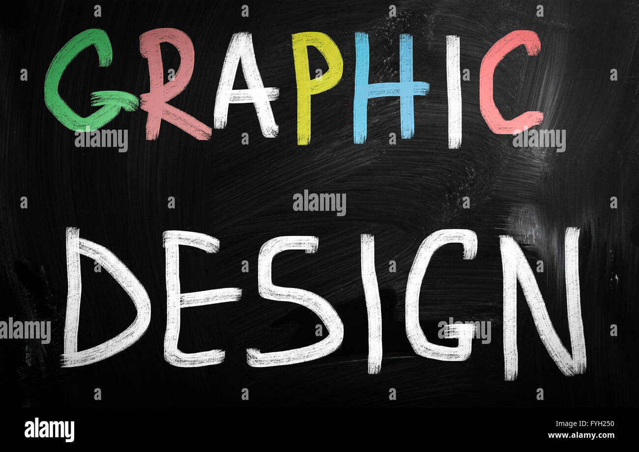 Graphic design handwritten with white chalk on a blackboard Stock Photo ...