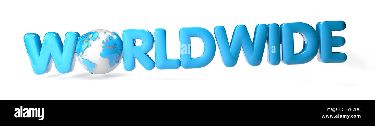 render of the text worldwide Stock Photo - Alamy