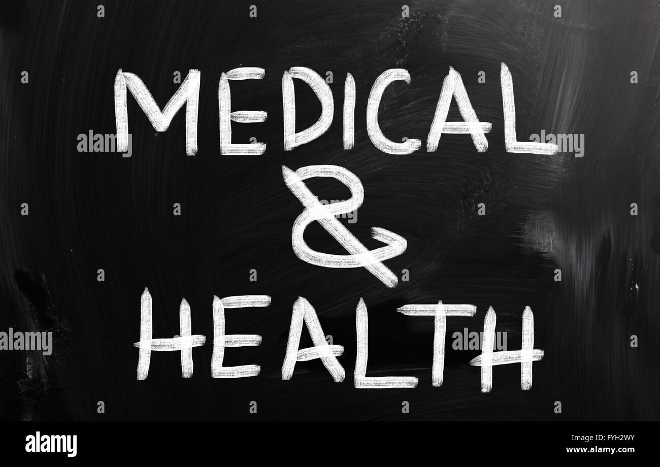 Health concept handwritten with chalk on a blackboard Stock Photo - Alamy