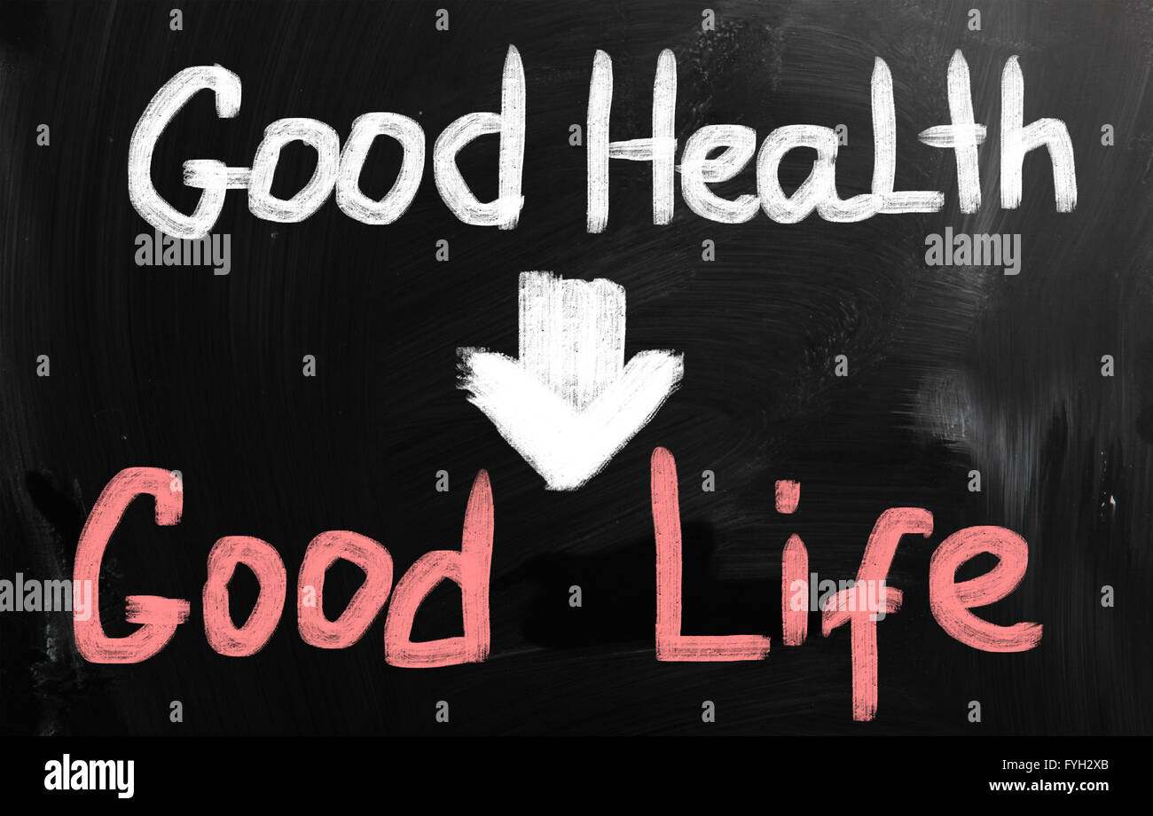 Health concept handwritten with chalk on a blackboard Stock Photo - Alamy