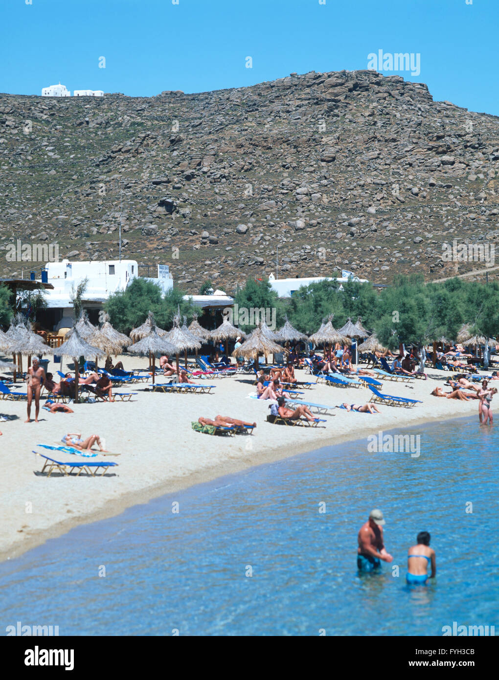 Greece, Cyclades islands, Mykonos, Paradise beach, close to ...