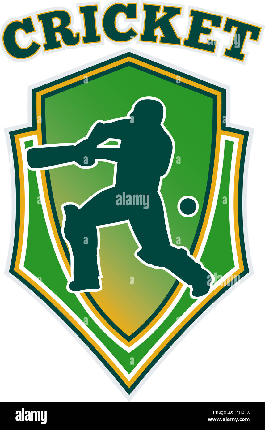 cricket batsman batting shield Stock Photo - Alamy