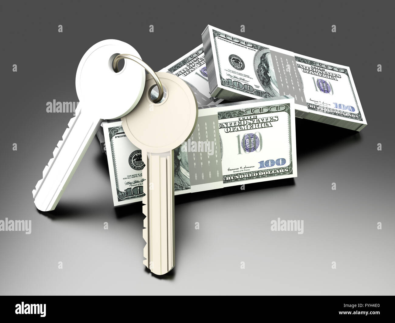 Money and Keys Stock Photo - Alamy
