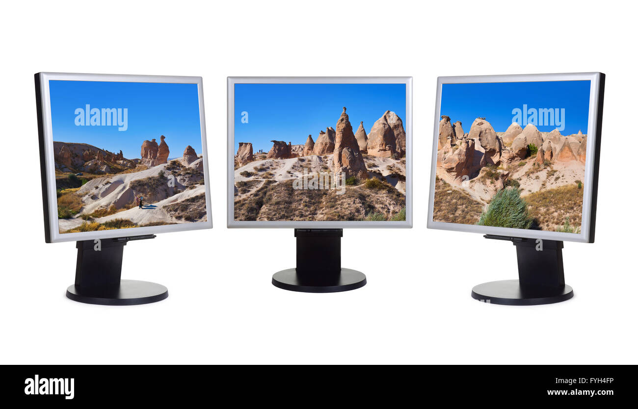 Cappadocia Turkey panorama in computer screens Stock Photo - Alamy
