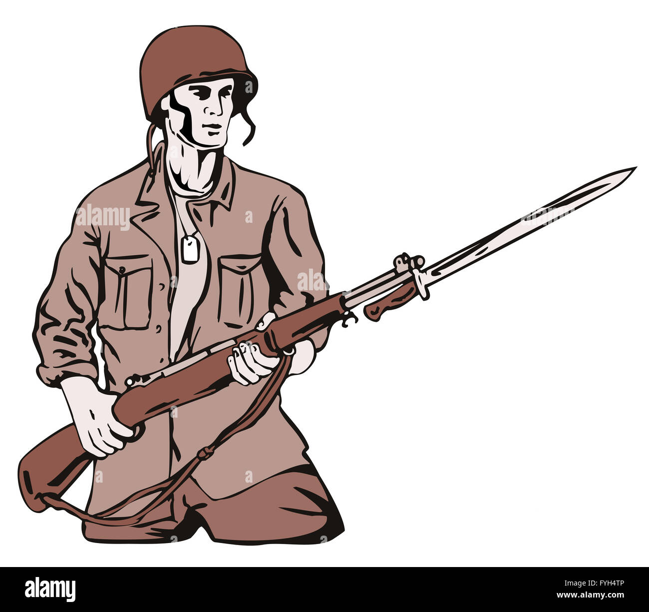 Soldier with Bayonet Stock Photo - Alamy