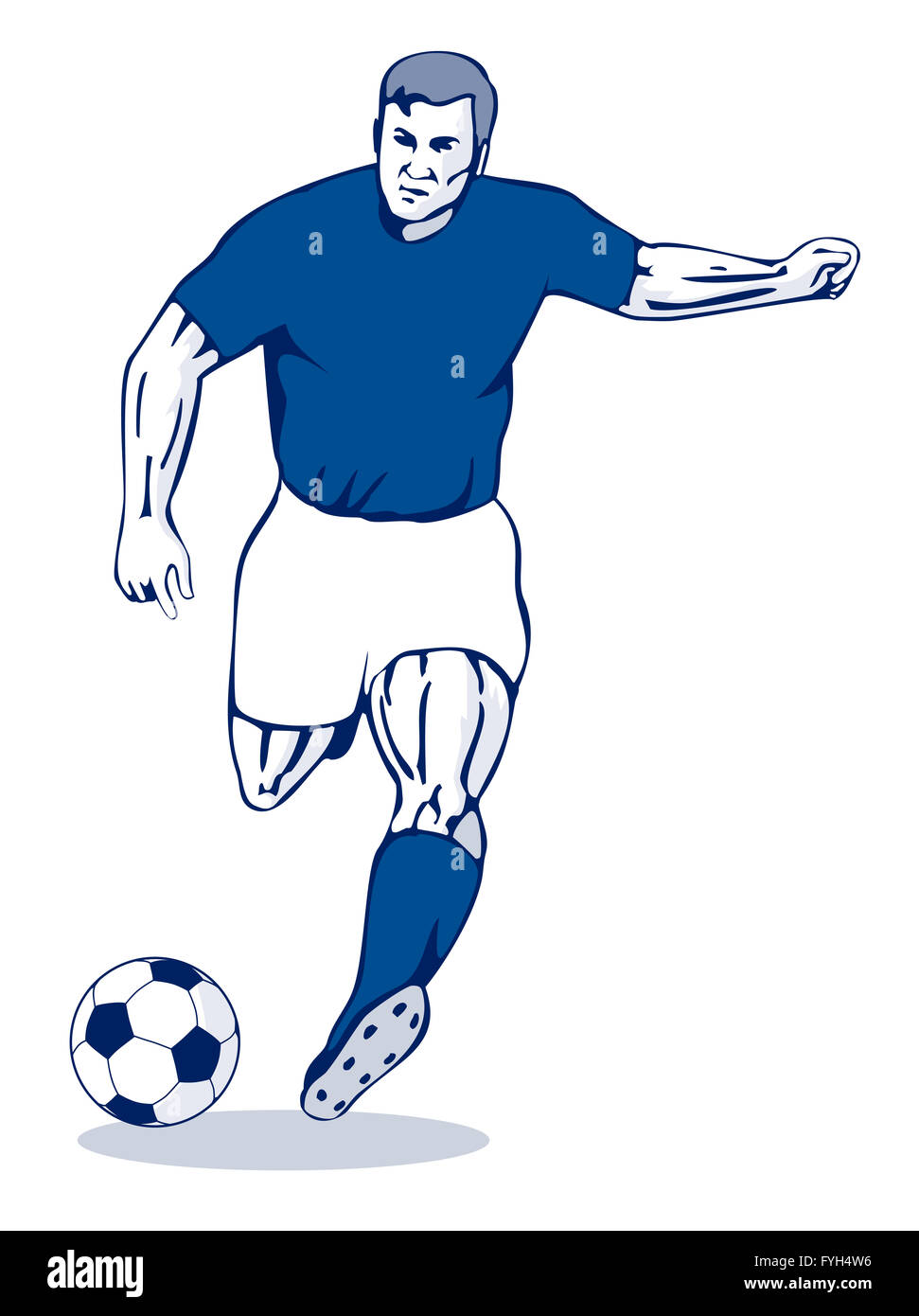 Retro soccer player Cut Out Stock Images & Pictures - Alamy
