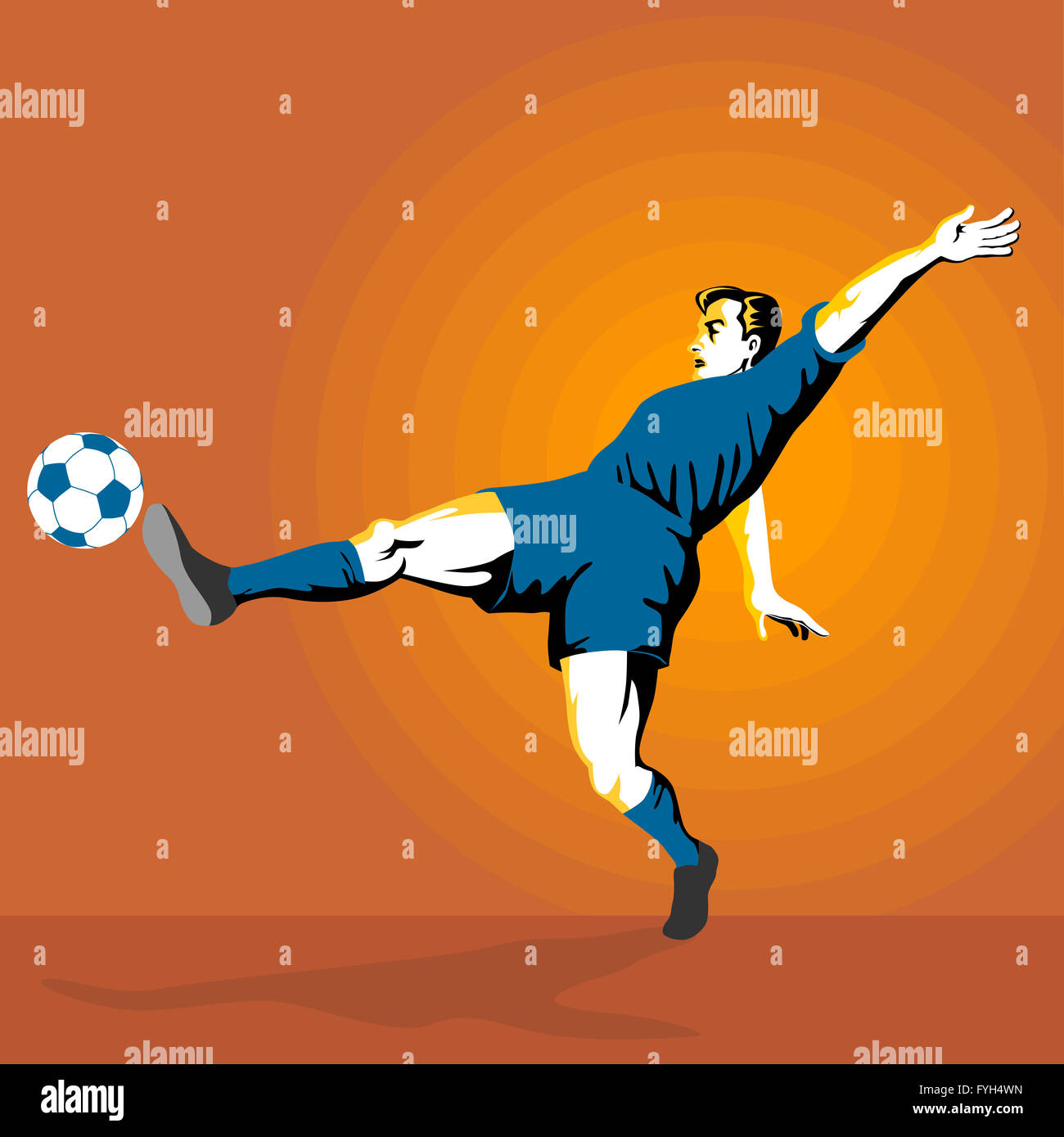 Soccer Player Kicking Stock Photo - Alamy