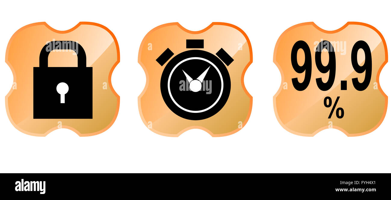 Padlock Alarm Clock 99.9% in Shield Stock Photo - Alamy