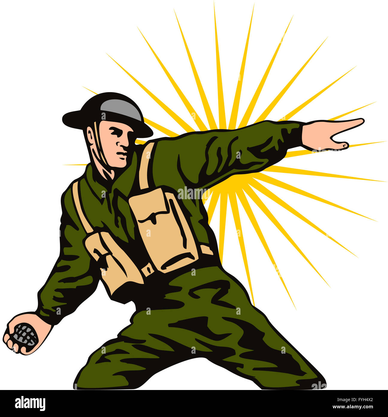 Soldier Throwing Grenade Stock Photo - Alamy