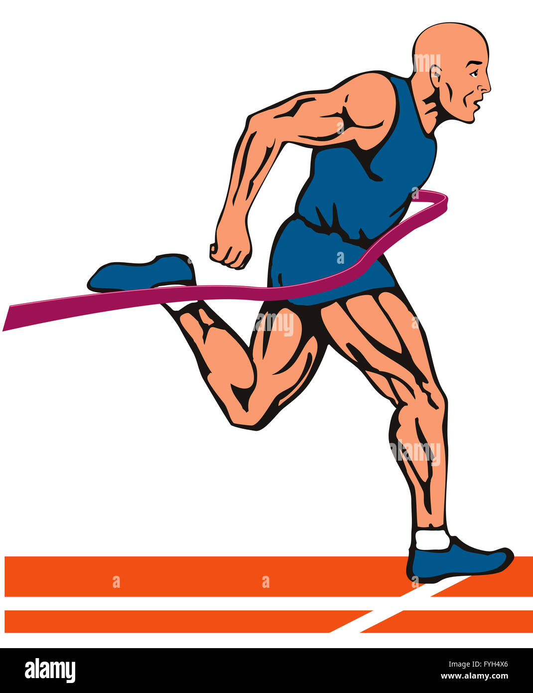 Sprinter in Finish Line Stock Photo - Alamy