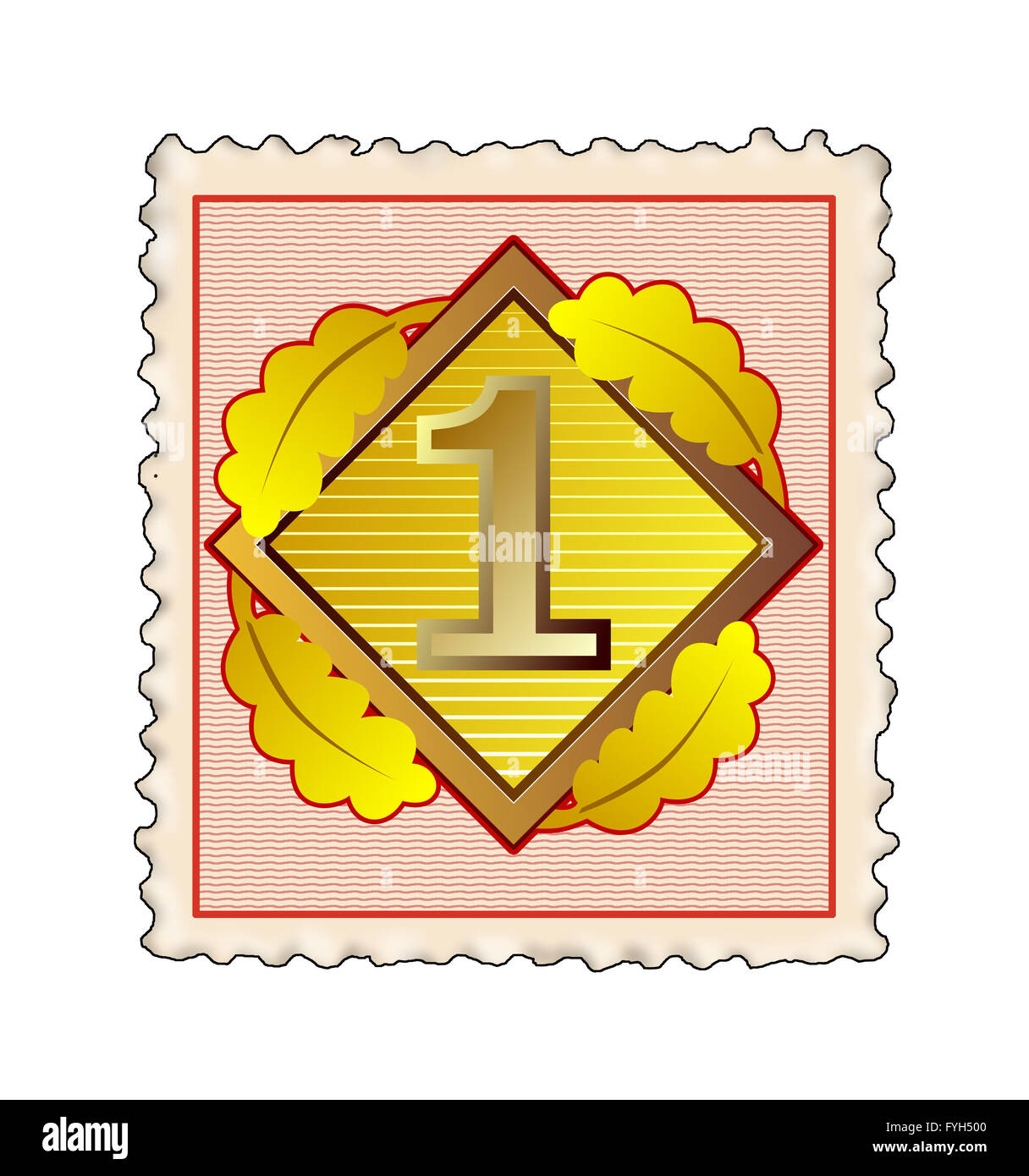 Number 1 in Diamond Stamp Stock Photo - Alamy