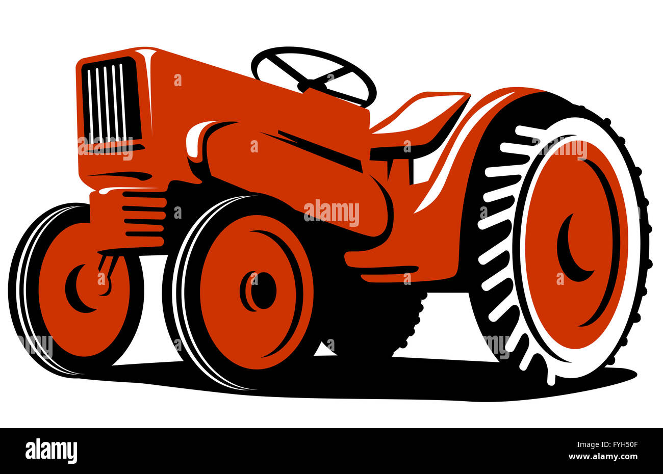 Red tractor agriculture illustration Cut Out Stock Images & Pictures ...