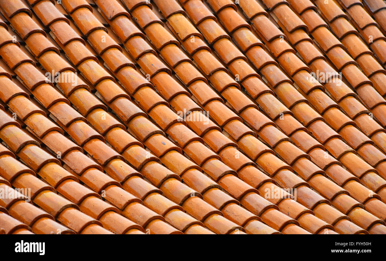 Asian brown and orange glazed ceramic roof scale tiles texture Stock ...
