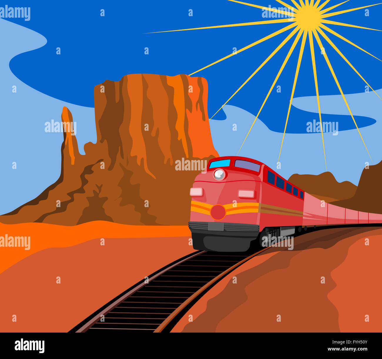 Train in Desert Stock Photo - Alamy