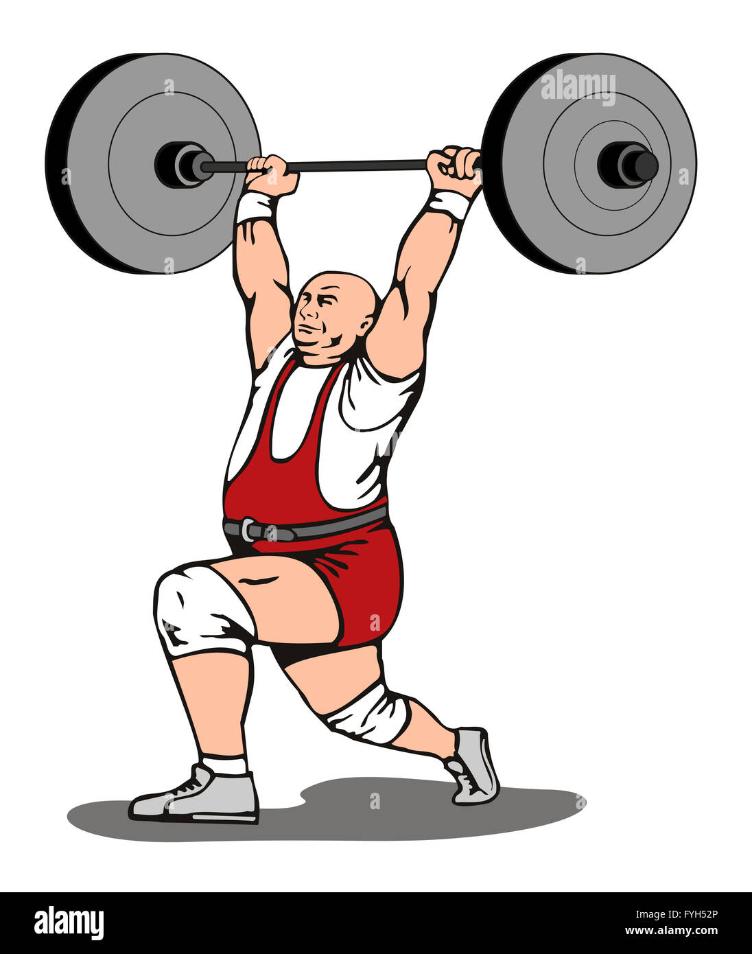 Weightlifter Lifting Barbell Retro Stock Photo - Alamy