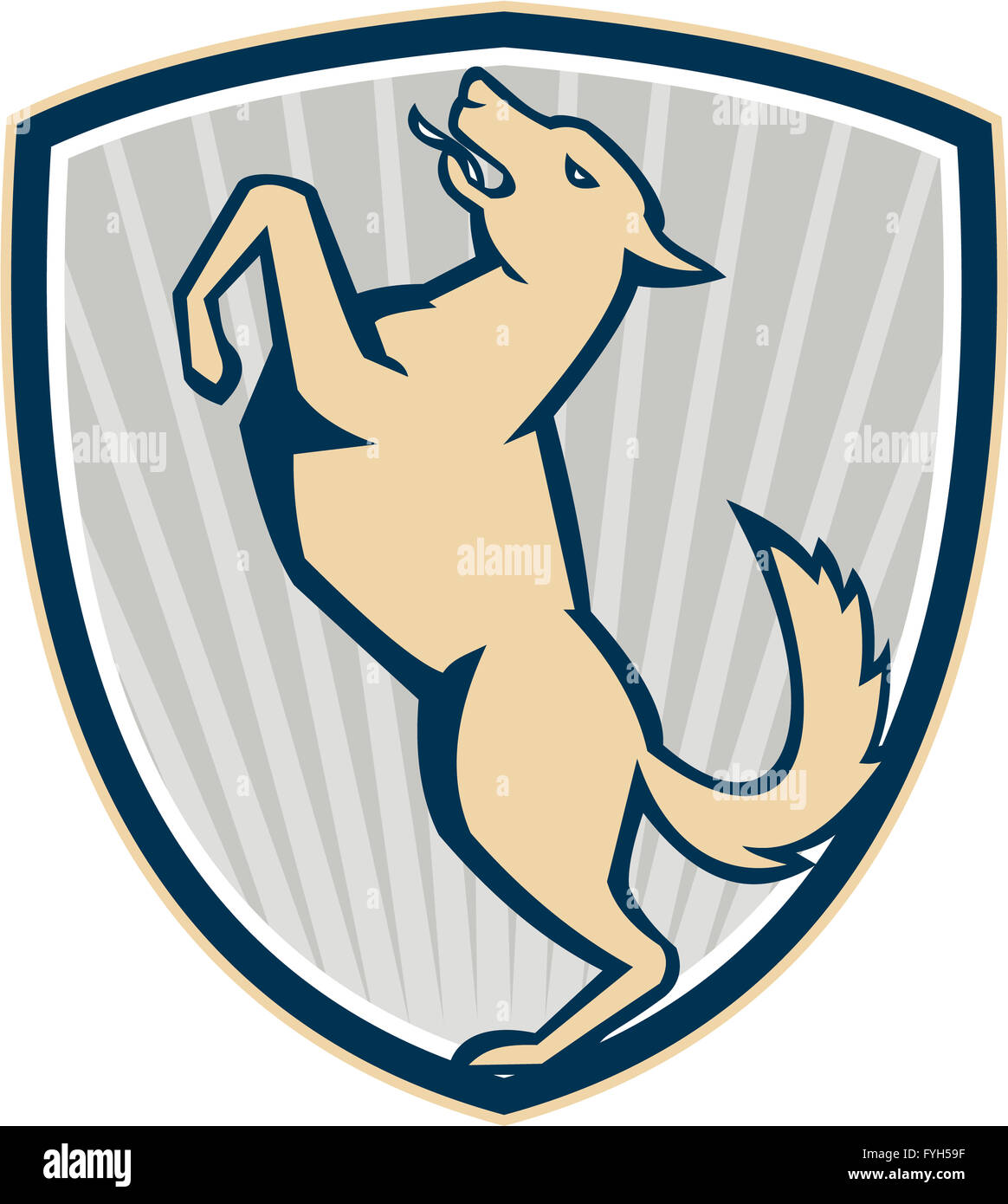 Prancing Dog Side Shield Stock Photo - Alamy
