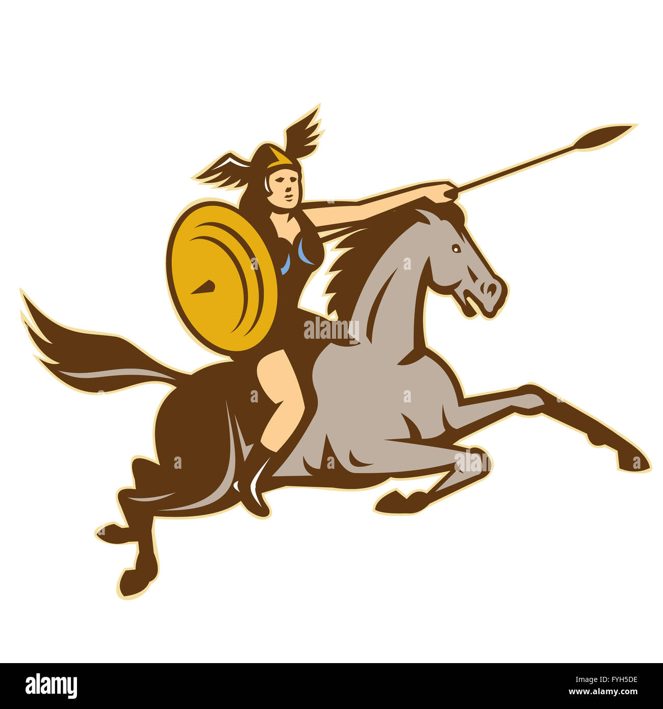 Valkyrie Amazon Warrior Horse Rider Stock Photo - Alamy