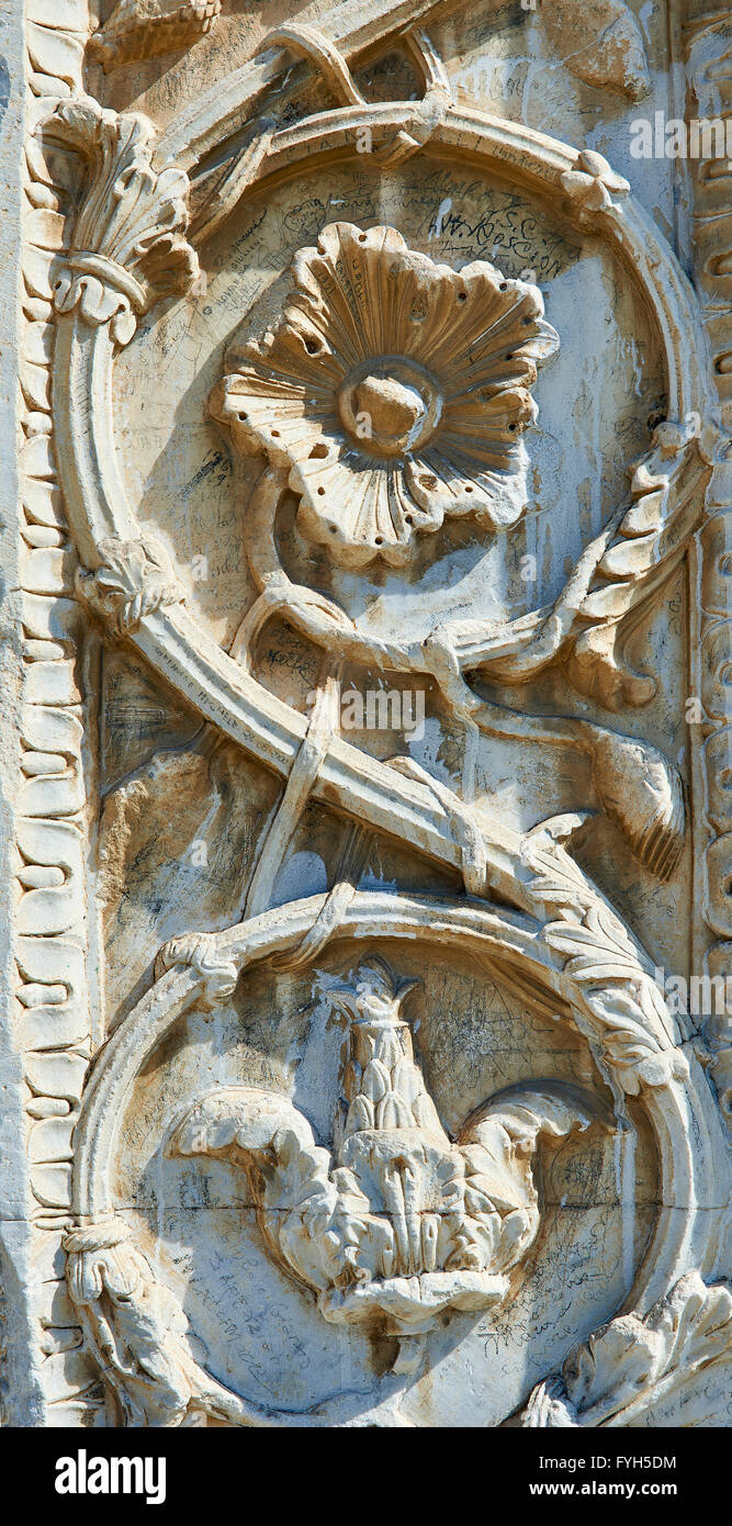 Bas Relief Sculpture On The 12th Century Romanesque Facade Of The