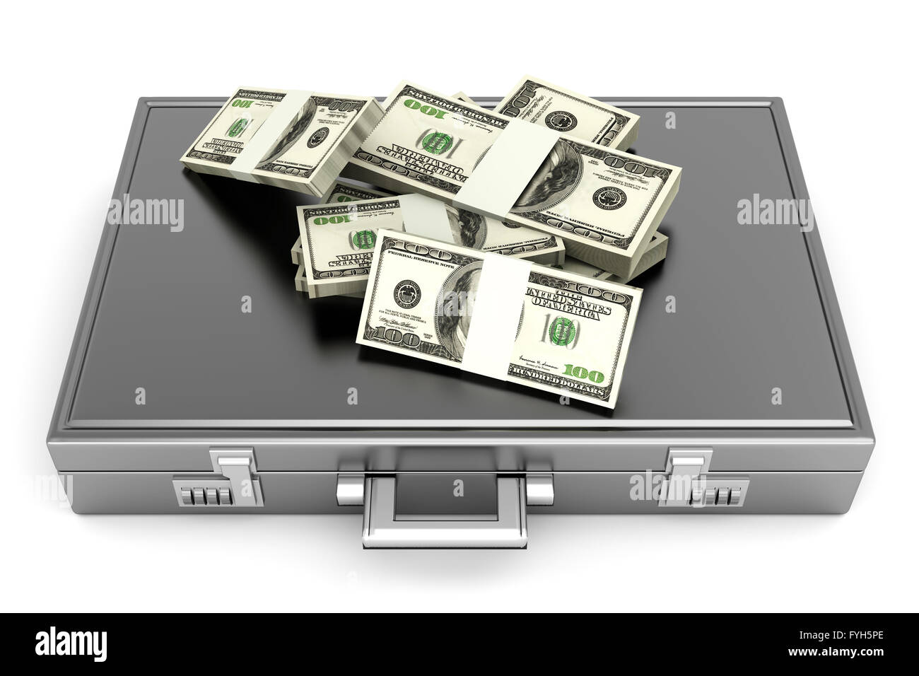 Briefcase with Cash Stock Photo - Alamy