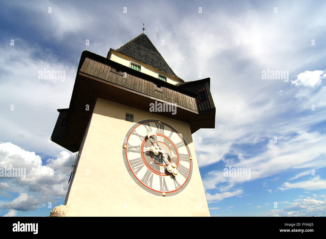 The Clock tower in Graz Stock Photo - Alamy