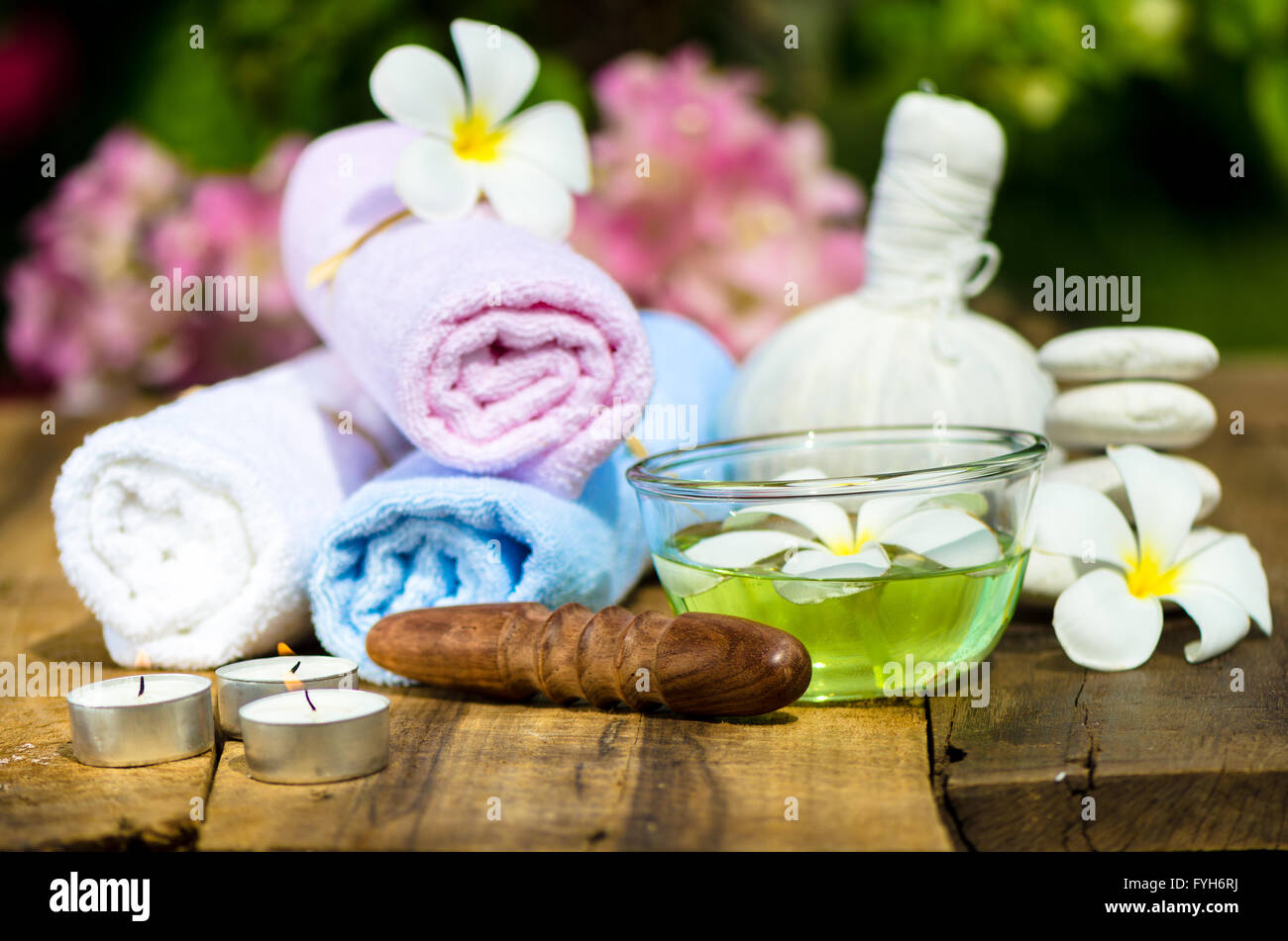 Spa massage set Stock Photo - Alamy