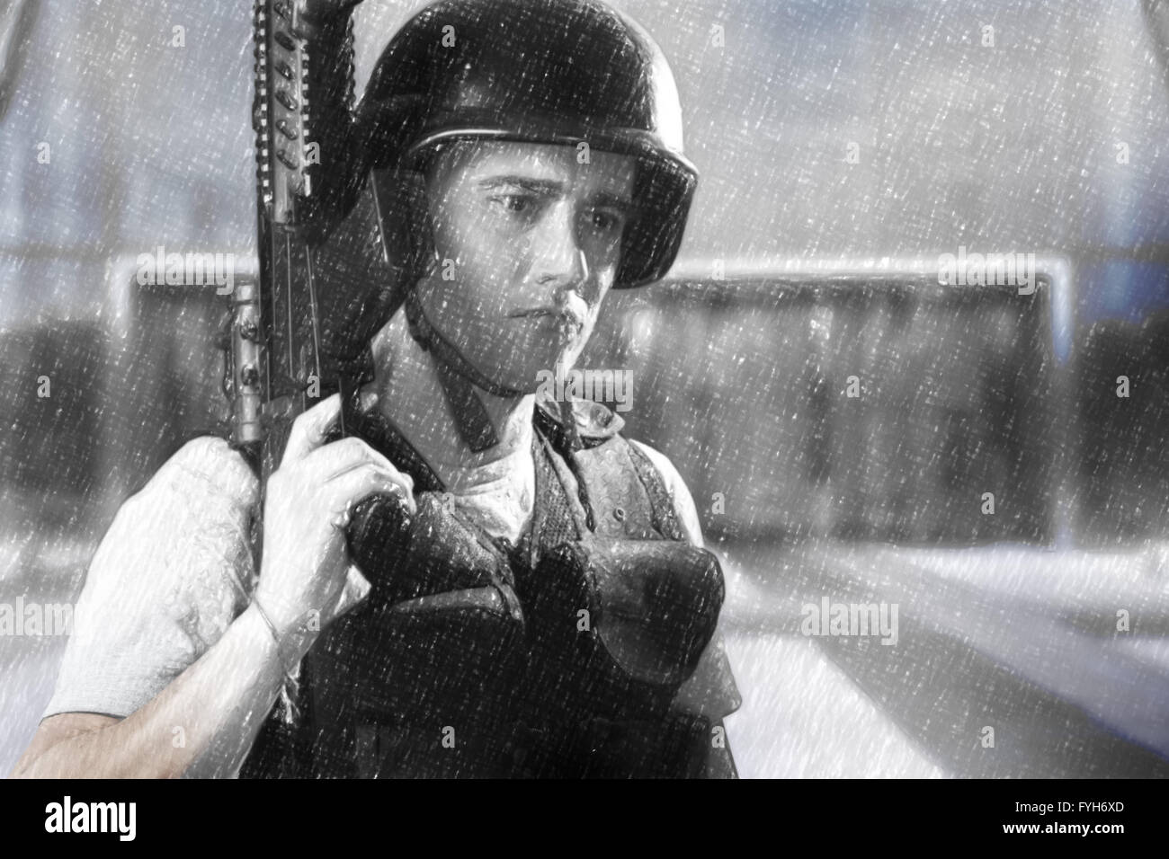 1950s illustration soldier hi-res stock photography and images - Alamy