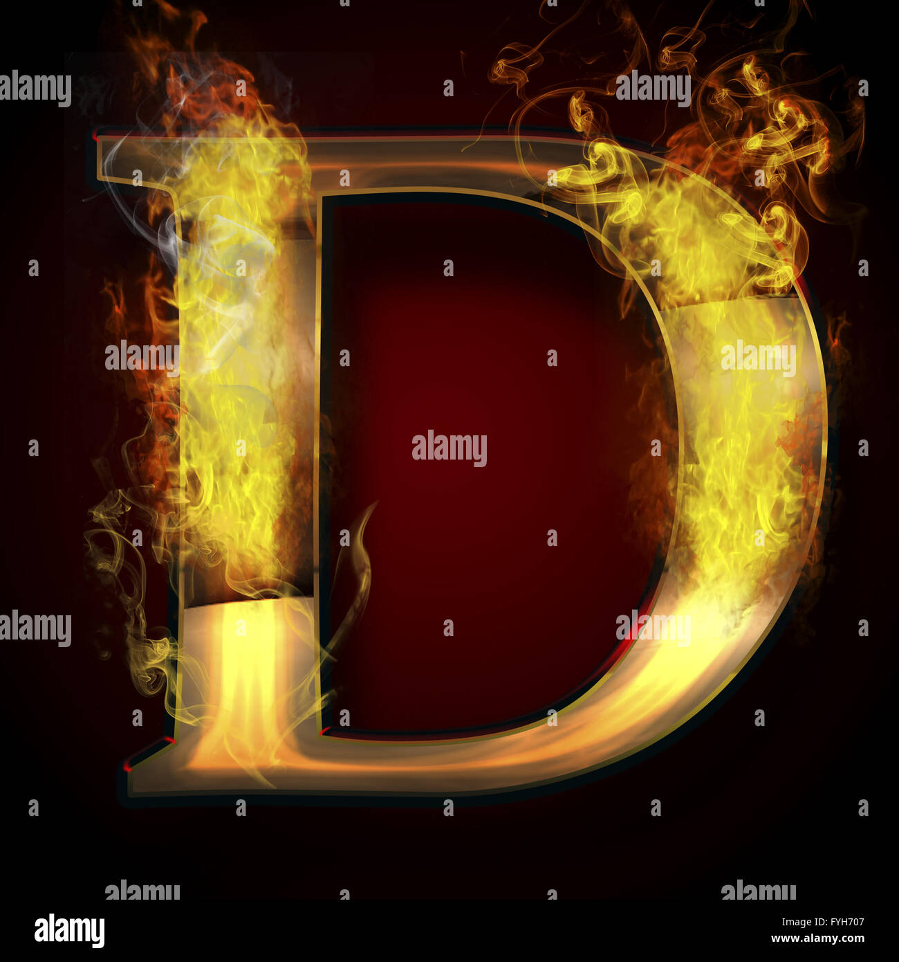 D, fire letter illustration Stock Photo - Alamy