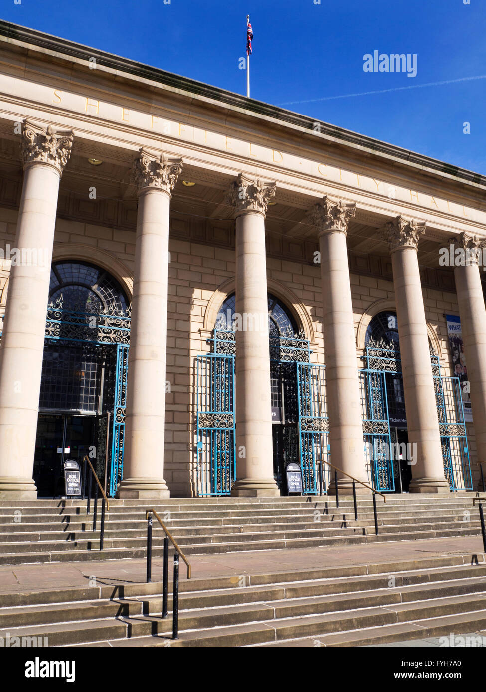 City Hall Steps Sheffield South Yorkshire England Stock Photo - Alamy