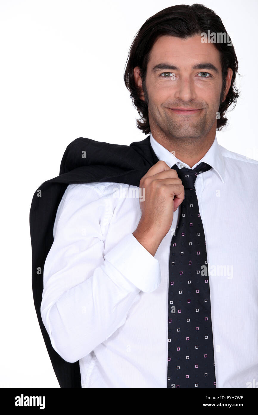 Man Jacket Slung Over Shoulder High Resolution Stock Photography and ...